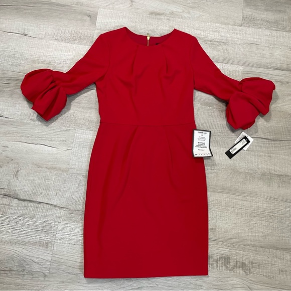 Betsy & Adam | Dresses | Brand New Betsy Adam Red And Gold Knee Length ...